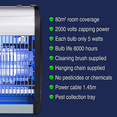 Xterminate Indoor Insect Fly Killer Zapper LED Low Energy Attracting UV ...