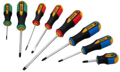 XTrade 8 Piece Screwdriver Set in Case Slotted Phillips & Pozi | DIY at B&Q