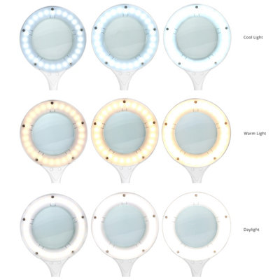 Xtralite LED White Desk Lamp With 3.5" Low Vision Aid Magnifier