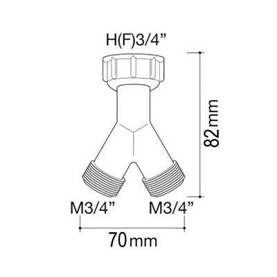 Y Piece Washing Machine Hose Connector Junction Splitter 3/4