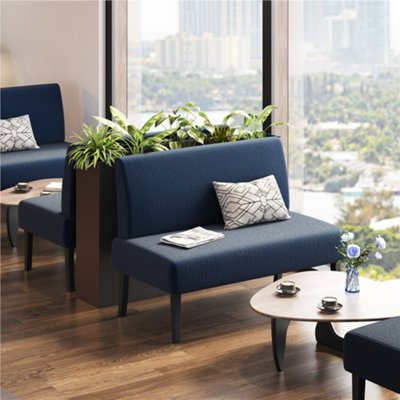 Yaheetech 2 Seater Small Sofa Armless Loveseat Sofa Blue