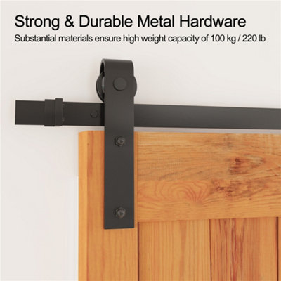 Yaheetech 200cm Single Door Sliding Track Kit Indoor Outdoor