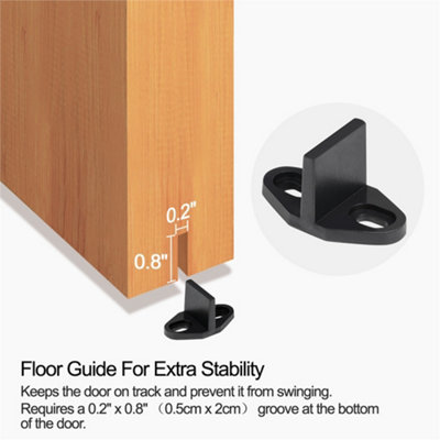 Yaheetech 200cm Single Door Sliding Track Kit Indoor Outdoor
