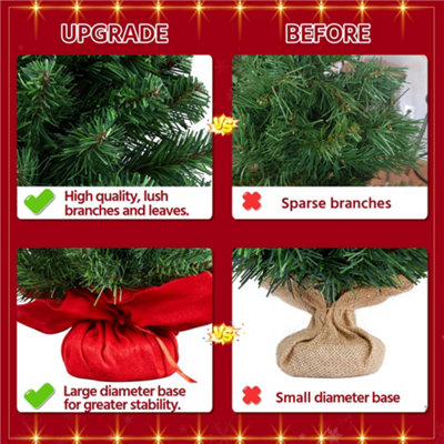 Yaheetech 2ft Green Mini Tabletop Artificial Christmas Tree with Cement Base