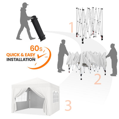 Shop Yaheetech 2mx2m White Fabric Pop Up Canopy Tent w/ Sidewalls