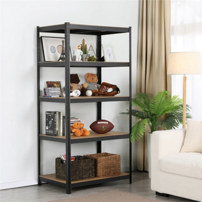 Yaheetech 5 Tier Metal Storage Shelf Display Rack Black