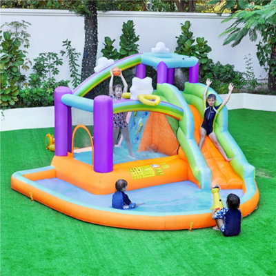 Yaheetech 6 In 1 Bouncy Castle with Inflatable Trampoline/Water Slide
