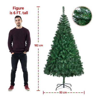 Yaheetech 6ft Green Realistic Spruce Artificial Christmas Tree with ...