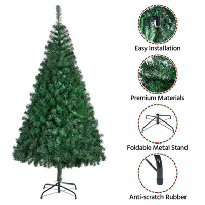 Yaheetech 6ft Green Realistic Spruce Artificial Christmas Tree with ...