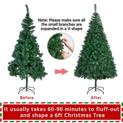 Yaheetech 6ft Green Realistic Spruce Artificial Christmas Tree with ...