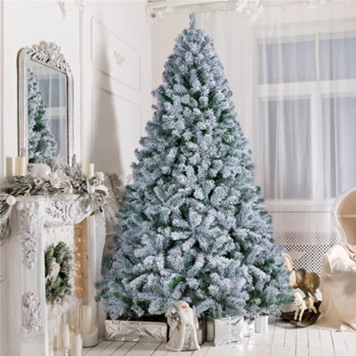 Yaheetech 7.5ft Snow Flocked Artificial Christmas Tree with Foldable Stand