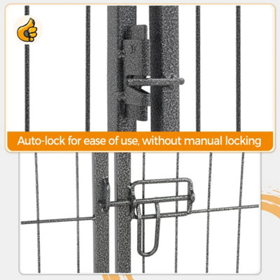 Yaheetech 8 Panels Metal Dog Playpen with Door - Black