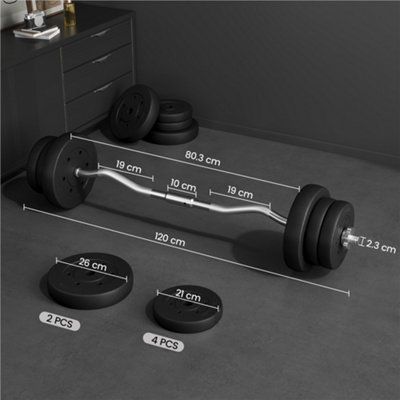 Yaheetech Adjustable Lifting Bars Set - 25KG