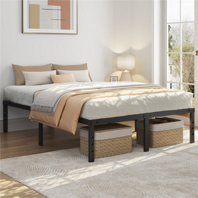 Yaheetech Black 5ft King Metal Bed Frame with Heavy Duty Steel Slat ...