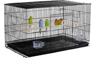 Yaheetech Black Bird Cage Flight Cage Extra Space w/ Slide-out Tray and ...
