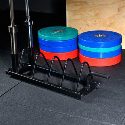 Yaheetech Black Horizontal Bumper Weight Rack Plate