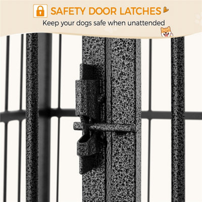 Yaheetech Black Indestructible Dog Crate with Open Top Design