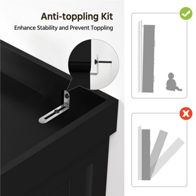 Yaheetech Black Kitchen Pantry Cabinet with Adjustable Shelves