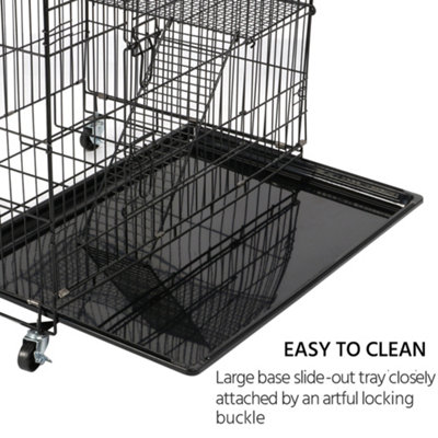Yaheetech Black Metal Small Animal Cage with Wheels