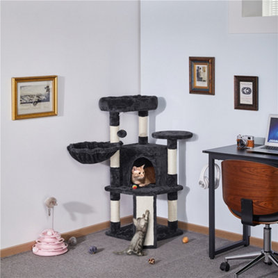Yaheetech Black Multi Level Cat Tree with Natural Sisal Scratching Posts