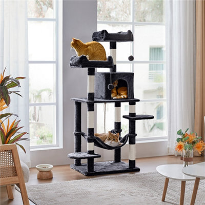Yaheetech Black Multilevel Cat Tree with Condo and Scratching Posts