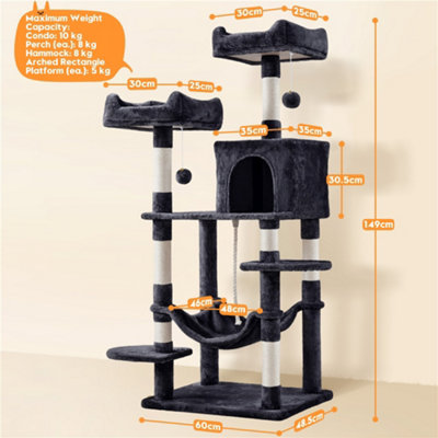 Yaheetech Black Multilevel Cat Tree with Condo and Scratching Posts