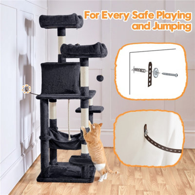 Yaheetech Black Multilevel Cat Tree with Condo and Scratching Posts