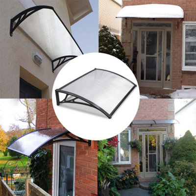 Yaheetech Black Outdoor Awning Canopy for Window Front Door Porch, 120 ...