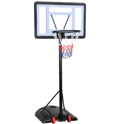Yaheetech Black Portable Basketball Hoop with Adjustable Height