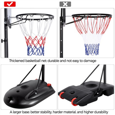 Yaheetech Black Portable Basketball Hoop with Adjustable Height