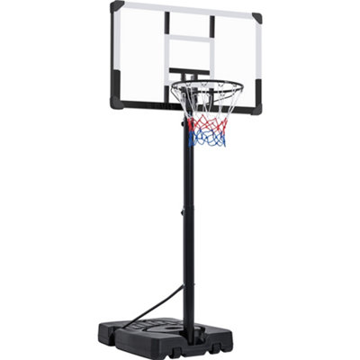 Yaheetech Black Portable Basketball Hoop with Wheels and Adjustment Height