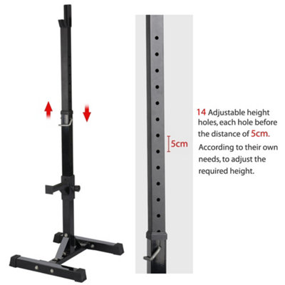 Yaheetech Black Solid Steel Adjustable Squat Rack for Home Gym