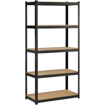 Yaheetech Black Steel Storage Shelves with Adjustable Height