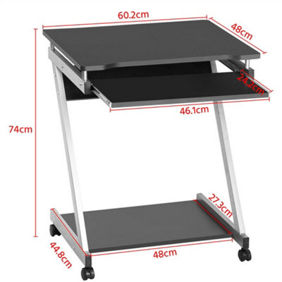 Yaheetech Black Z Shaped Computer Desk with Sliding Keyboard