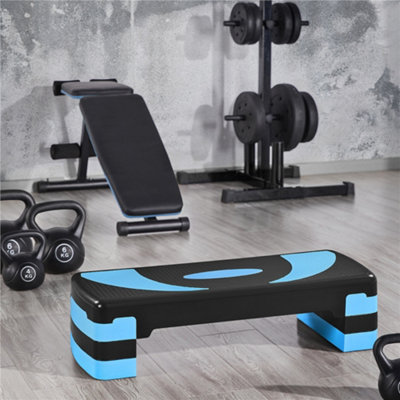 Yaheetech Blue Compact Size Aerobic Stepper with Risers