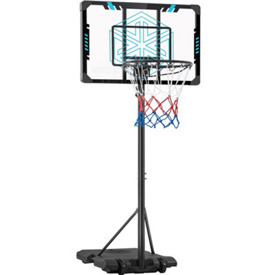 Buy Yaheetech Blue Height Adjustable Basketball Stand with Wheels 82cmL ...