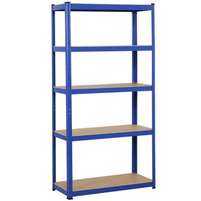 YAHEETECH BLUE METAL 5 TIER STORAGE RACK WITH ADJUSTABLE SHELVES