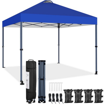 Yaheetech Blue Pop Up Canopy with One-Push-To-Lock Setup Mechanism with ...