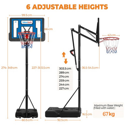 Yaheetech Blue Portable Basketball Hoop On Wheel 99.5cmL x 66cmW
