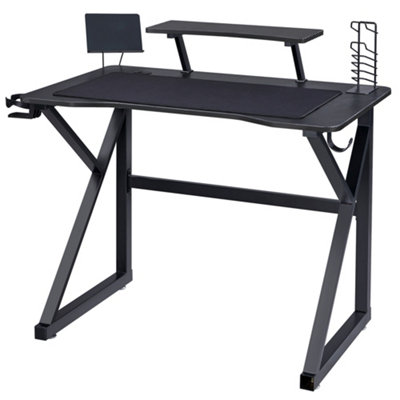 Yaheetech Computer Gaming Desk with Mouse Pad Black