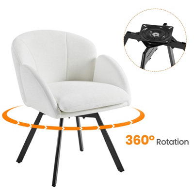 Yaheetech Cute Makeup Vanity Chair Accent Armchair Swingable White