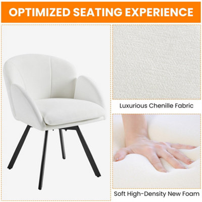 Yaheetech Cute Makeup Vanity Chair Accent Armchair Swingable - White