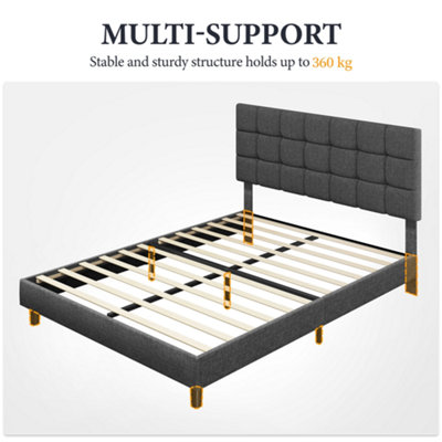 Upholstered square tufted platform bed store