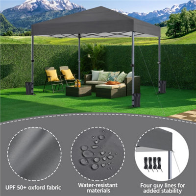 Yaheetech Dark Grey Pop-up Canopy with One-Push-To-Lock Setup Mechanism