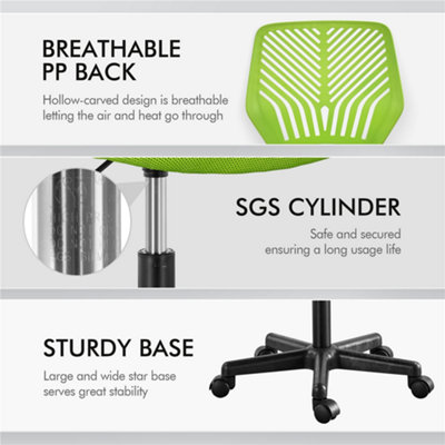 Yaheetech Ergonomic Armless Mesh Office Chair - Green