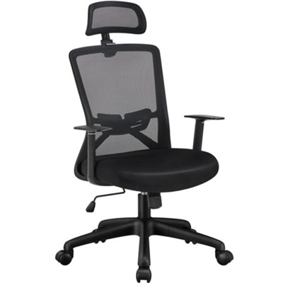 Buy Yaheetech Ergonomic Mesh Office Chair with Headrest - Black at B&Q