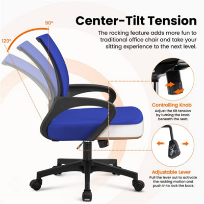 Yaheetech Ergonomic Mesh Office Chair with Lumbar Support - Blue
