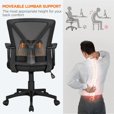 Yaheetech Ergonomic Mid-back Swivel Mesh Office Chair - Black