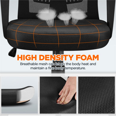 Yaheetech Ergonomic Mid-back Swivel Mesh Office Chair - Black