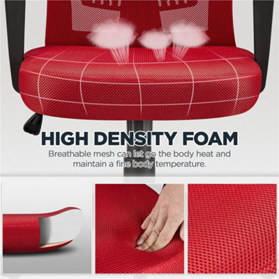 Yaheetech Ergonomic Mid-back Swivel Mesh Office Chair - Red